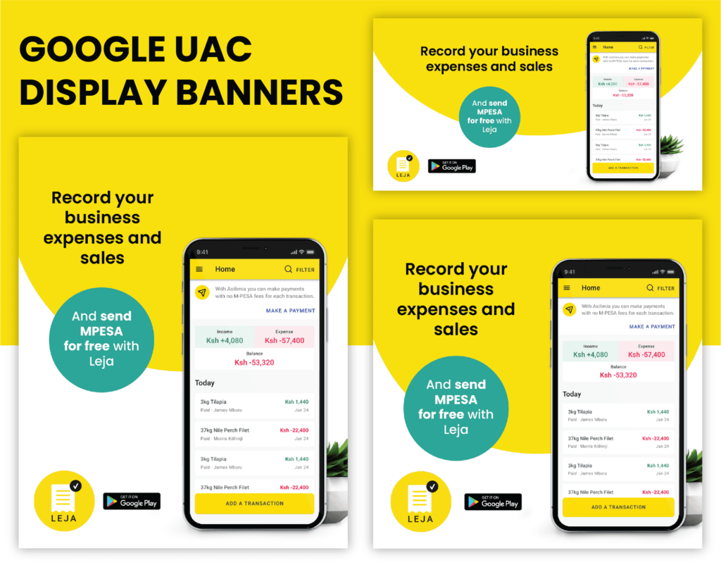 Asilimia Google UAC Banners Design | Cralite Digital